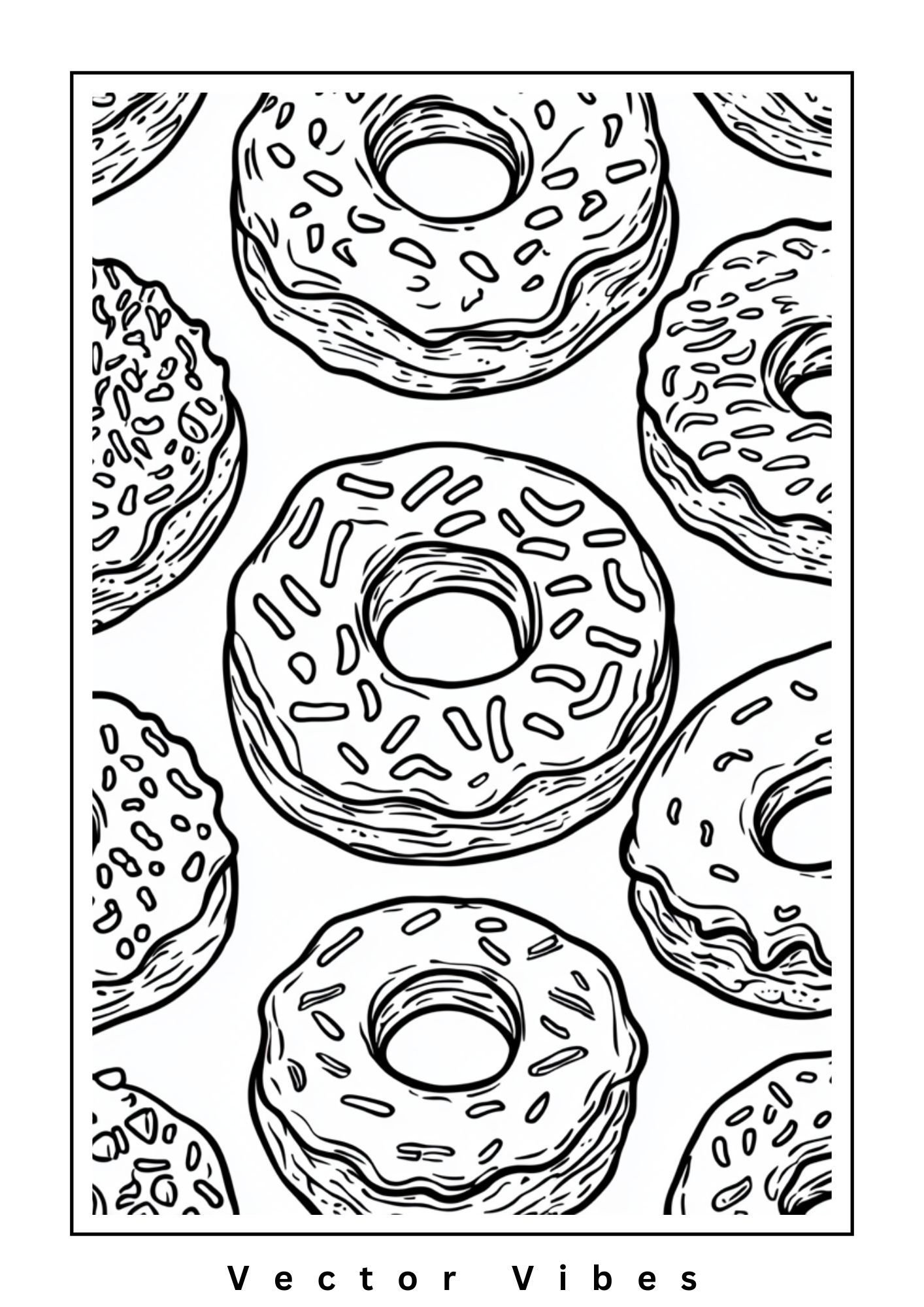 Free Donut Coloring Pages - Vector Vibez