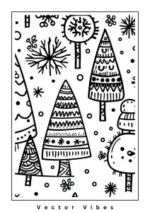4 Free Winter Coloring Pages - Vector Vibez
