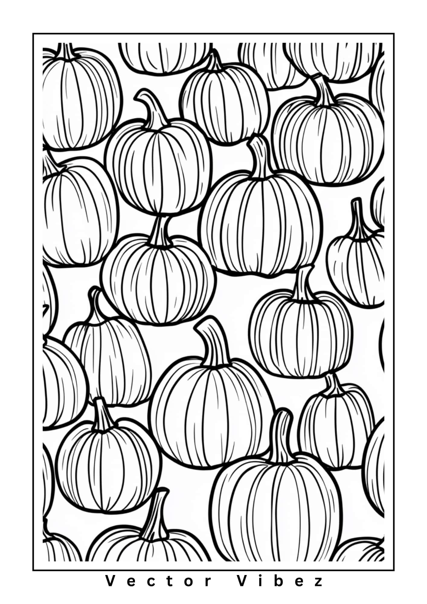 Fall Pumpkin Doodle Coloring Page - Vector Vibez
